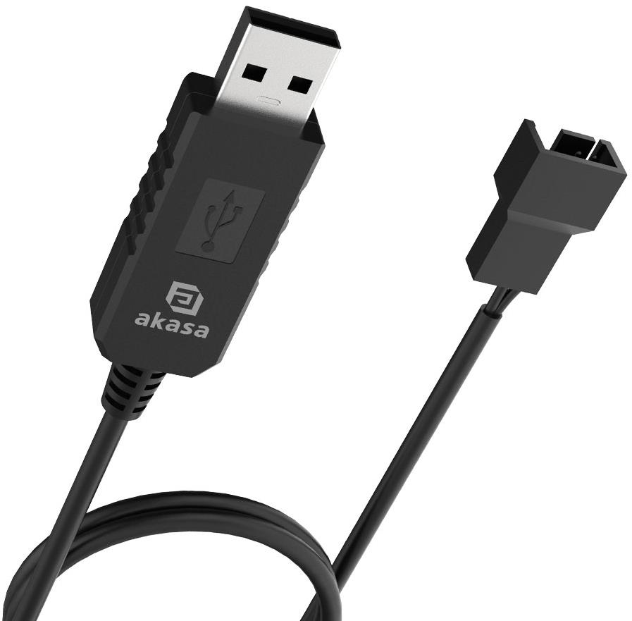 AKASA 5V to 12V DC Step-Up Voltage Converter Cable for USB to 3-Pin & 4 ...