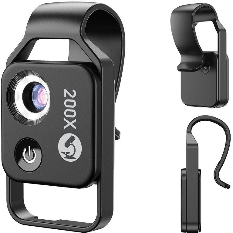 Apexel 200X Mobile phone microscope lens with LED Light & CPL Filter ...