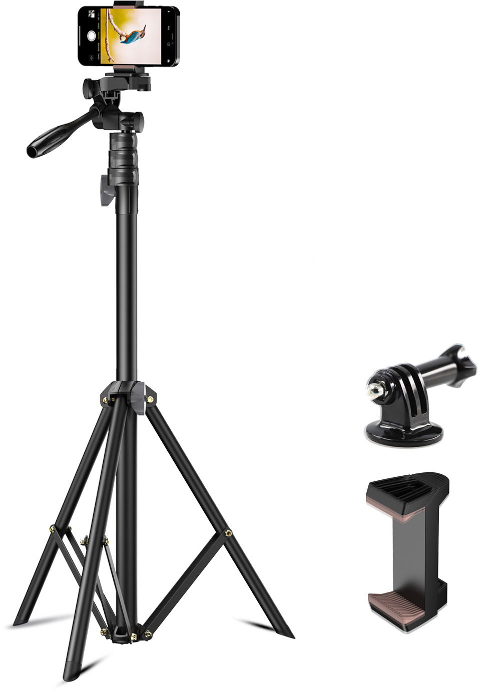 Apexel Upgraded Travel Tripod Stand - Quick release Mount +handle ...