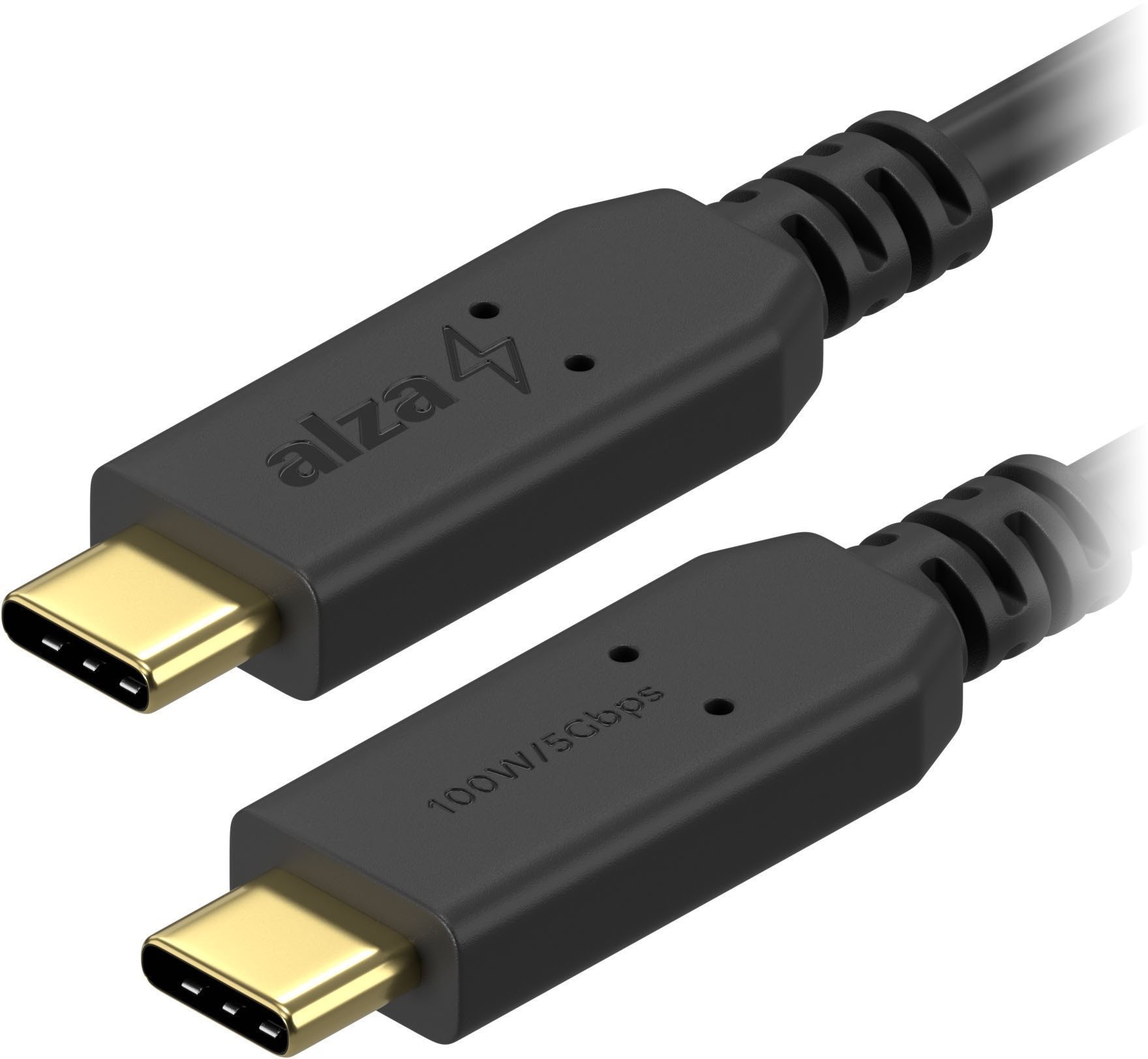 AlzaPower Core USB-C to USB-C 3.2 Gen 1 100W 0.15m černý za 199 Kč ...