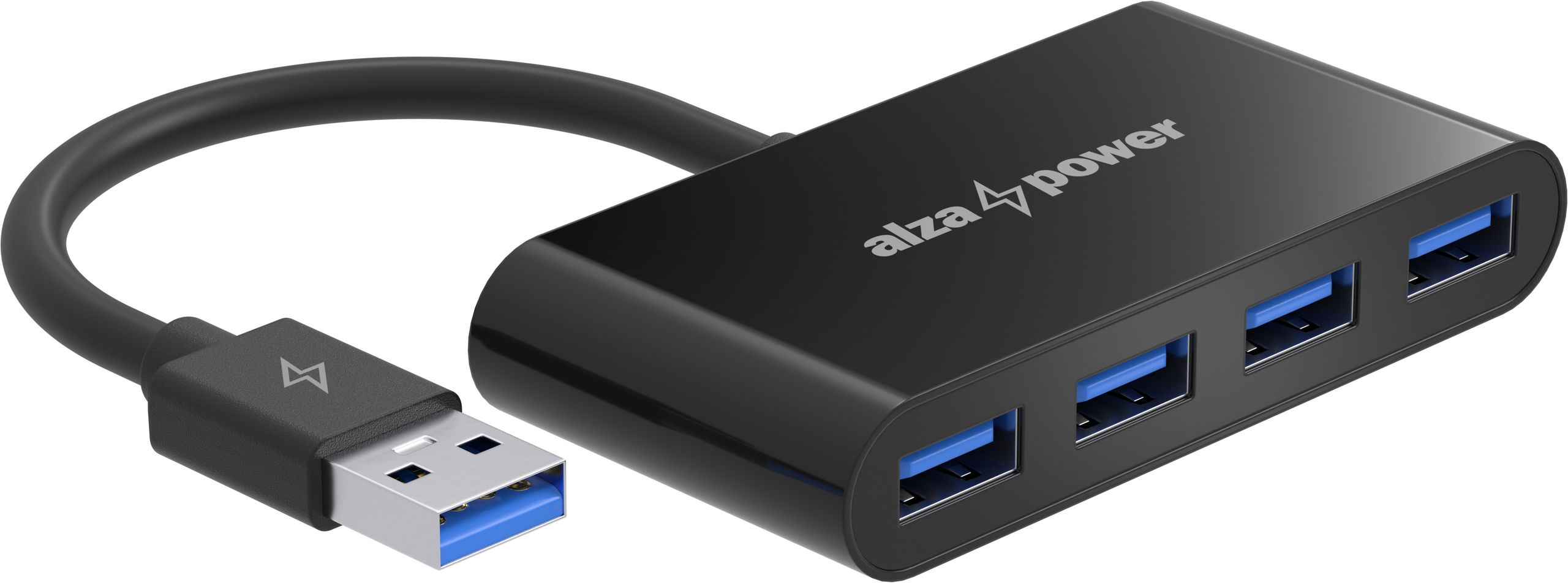 AlzaPower USB hub USB-A (M) na 4× USB-A 3.0 (F) černý - USB Hub | Alza.cz