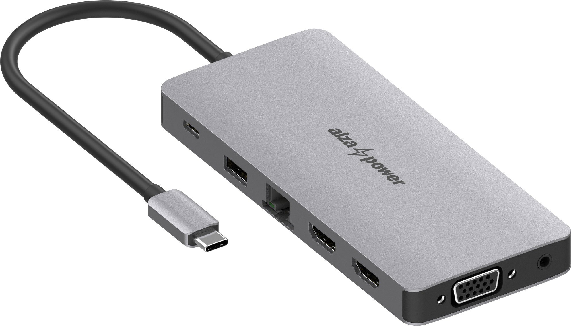 AlzaPower Metal USB-C Dock Station 12v1 Triple Screen vesmírně šedý ...