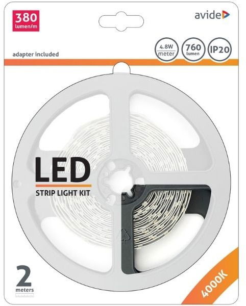 Avide Set LED pásek denní světlo se zdrojem 2m - LED pásek | Alza.cz