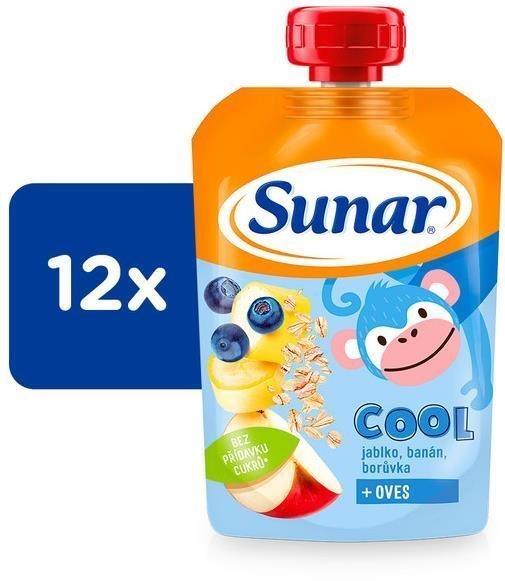 Sunar Cool ovocná kapsička borůvka, banán, ovesné vločky 12× 110 g ...