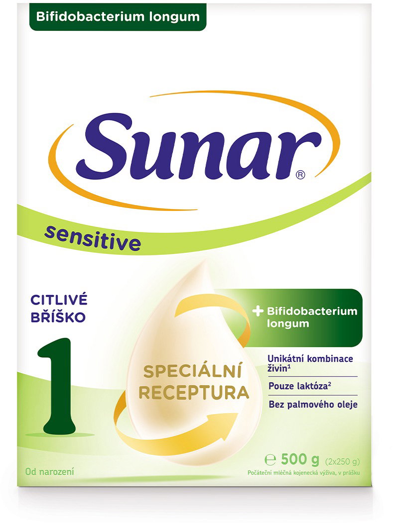 Sunar Sensitive 1 počáteční kojenecké mléko, 500 g - Kojenecké mléko ...