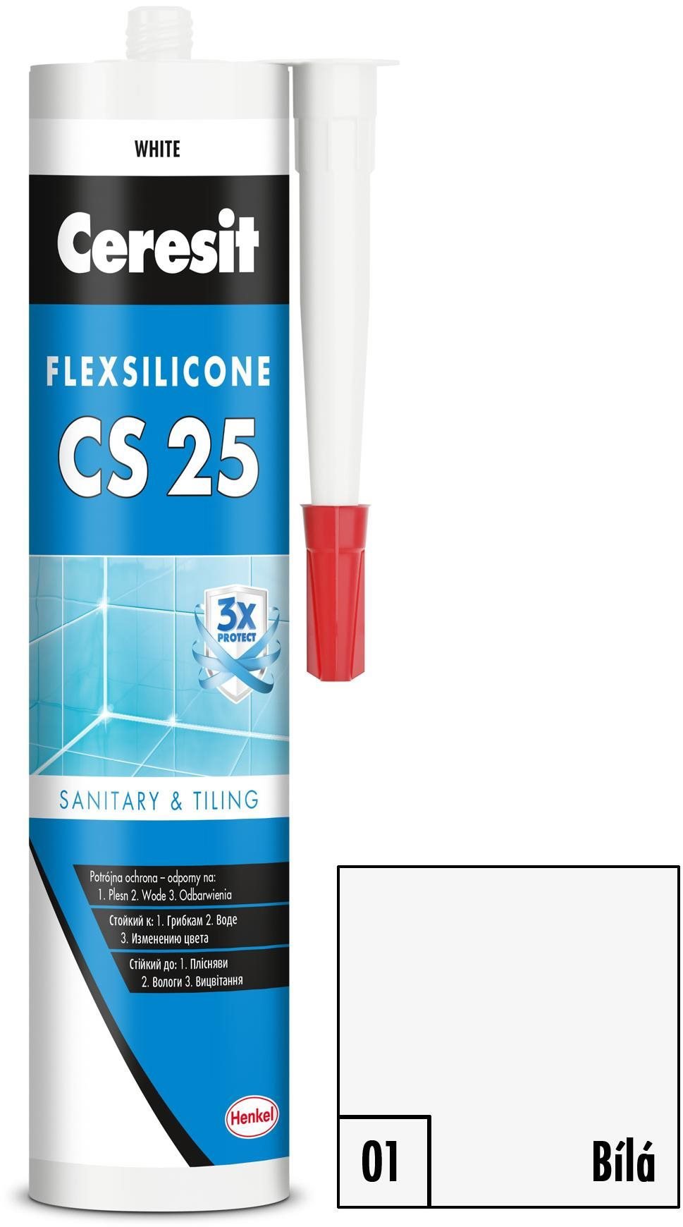 Ceresit Sanitární silikon CS 25 bílý, 280 ml - Silikon | Alza.cz