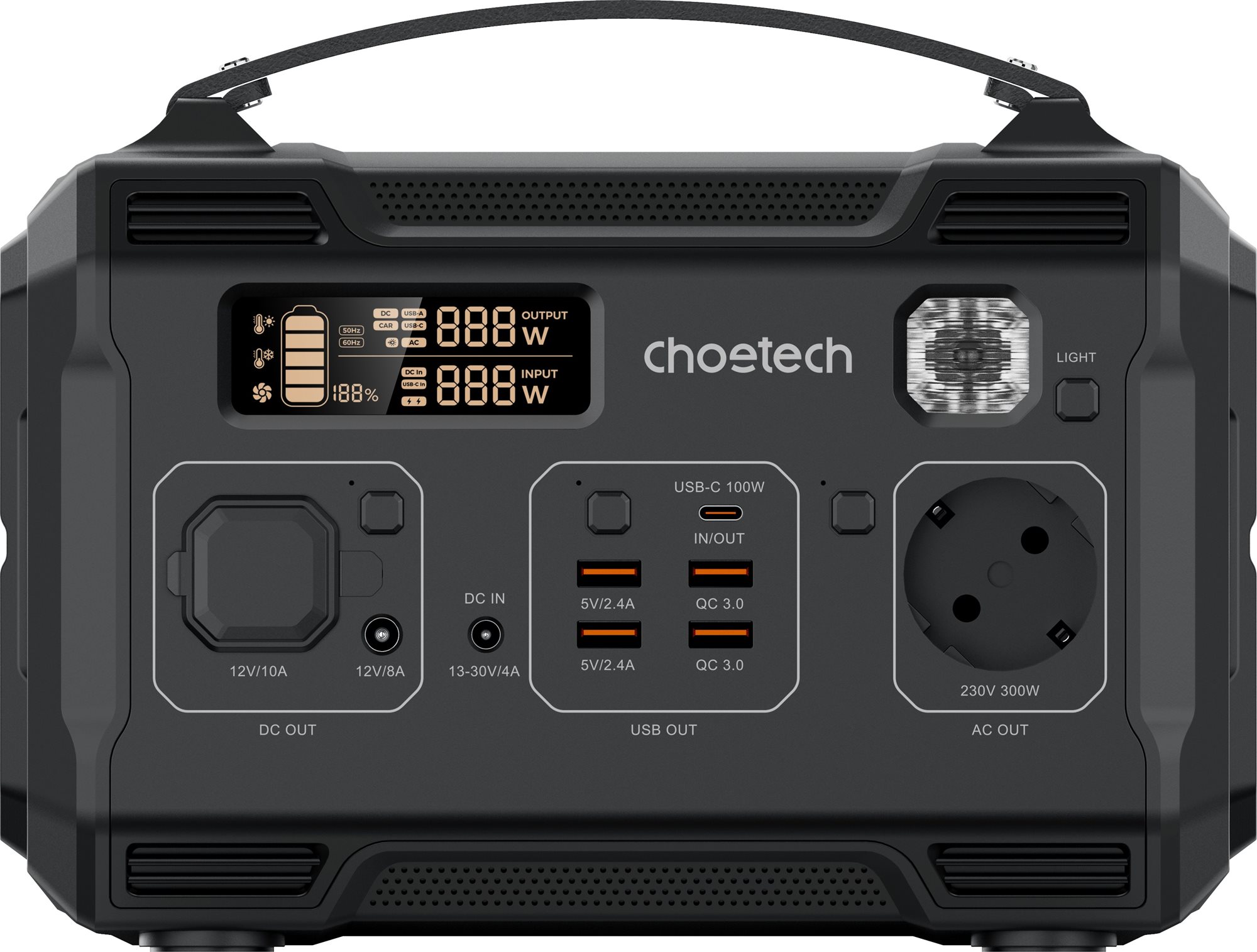 Choetech 300 W/76800 mAh Portable Power Station (2023 model ...