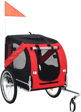 Shumee Vozík za bicykel pre psa čierno-červený - Vozík za bicykel pre ...
