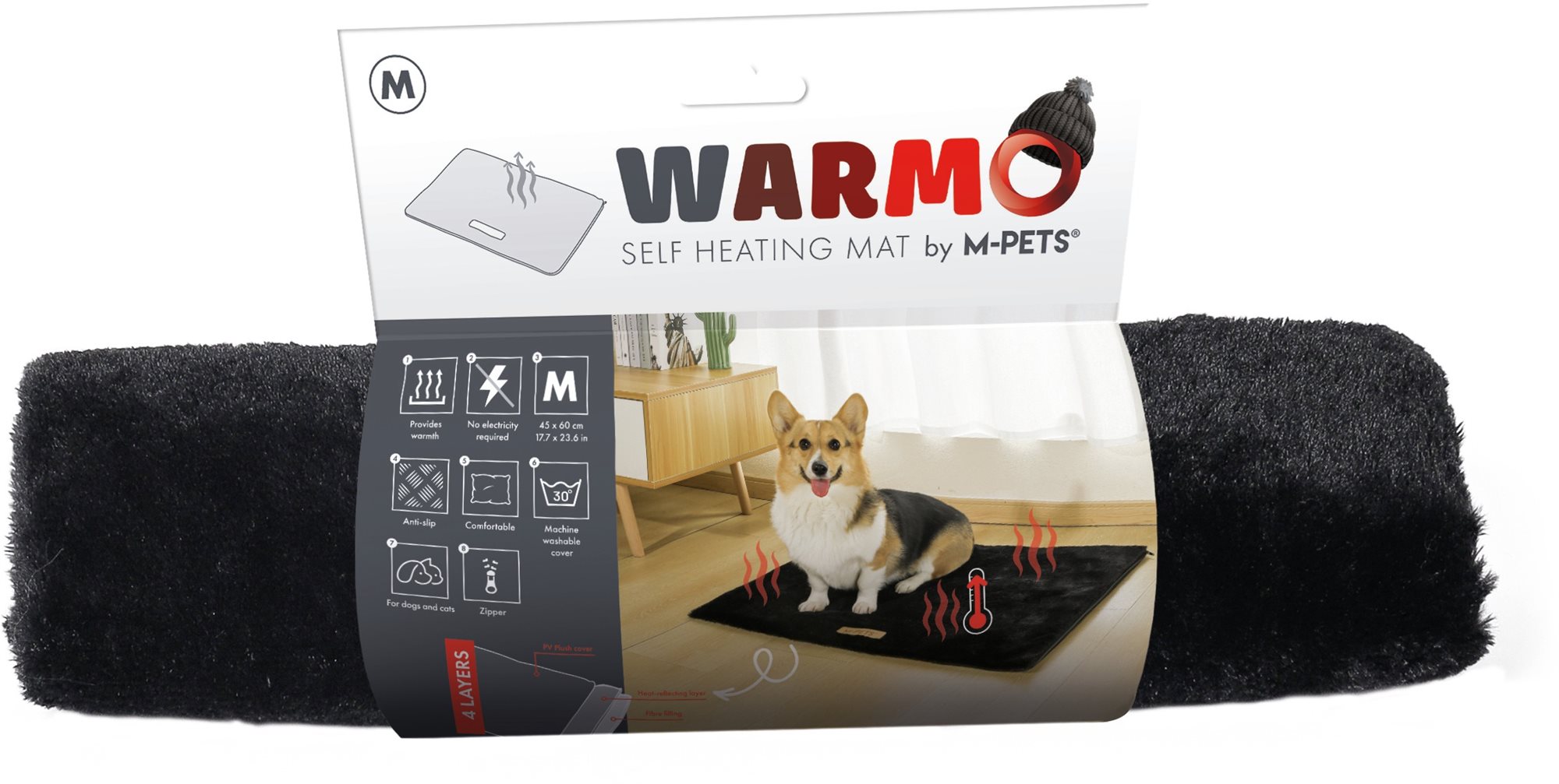 M-Pets WARMO Samohrejúca podložka pre psa veľkosť M - Deka pre psa ...