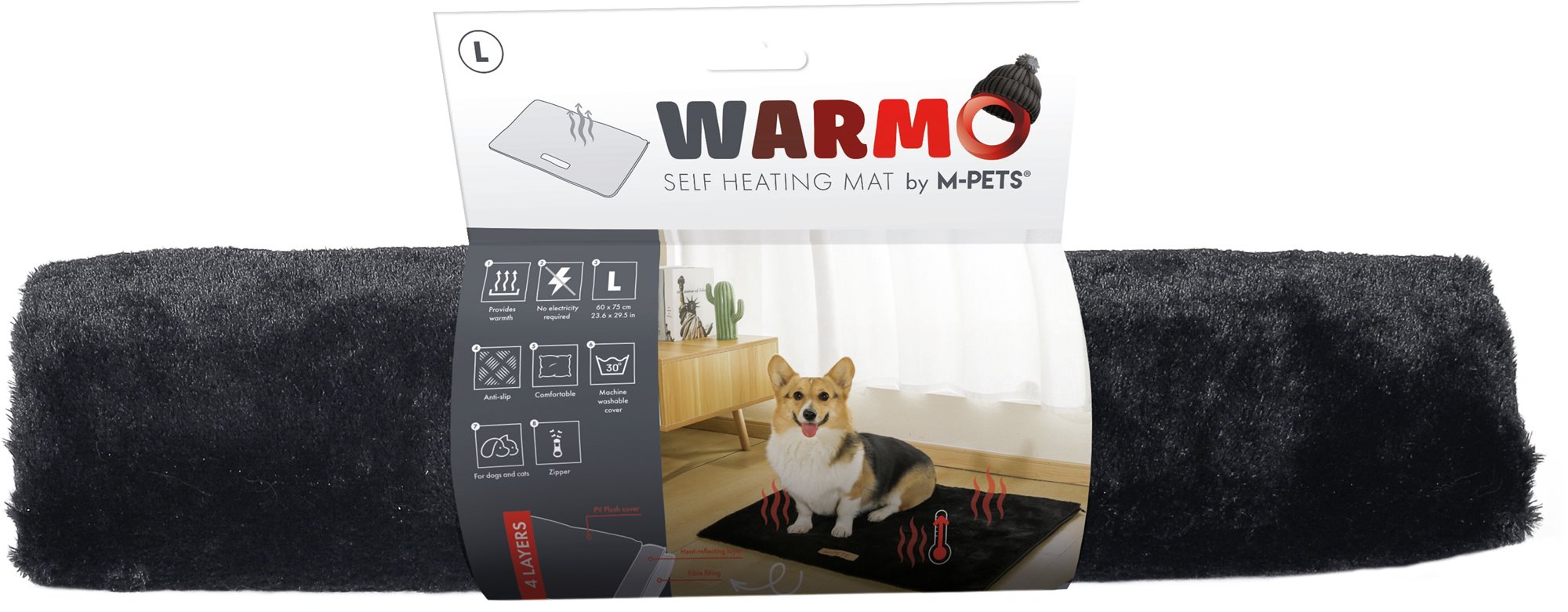 M-Pets WARMO Samohrejúca podložka pre psa veľkosť L - Deka pre psa ...