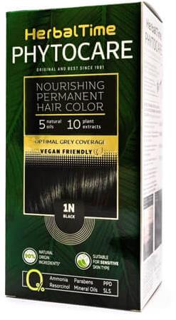HERBAL TIME Phytocare natural Vegan 1N čierna 130 ml - Farba na vlasy ...