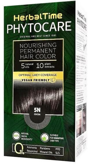 HERBAL TIME Phytocare natural Vegan 5N kakao 130 ml - Farba na vlasy ...