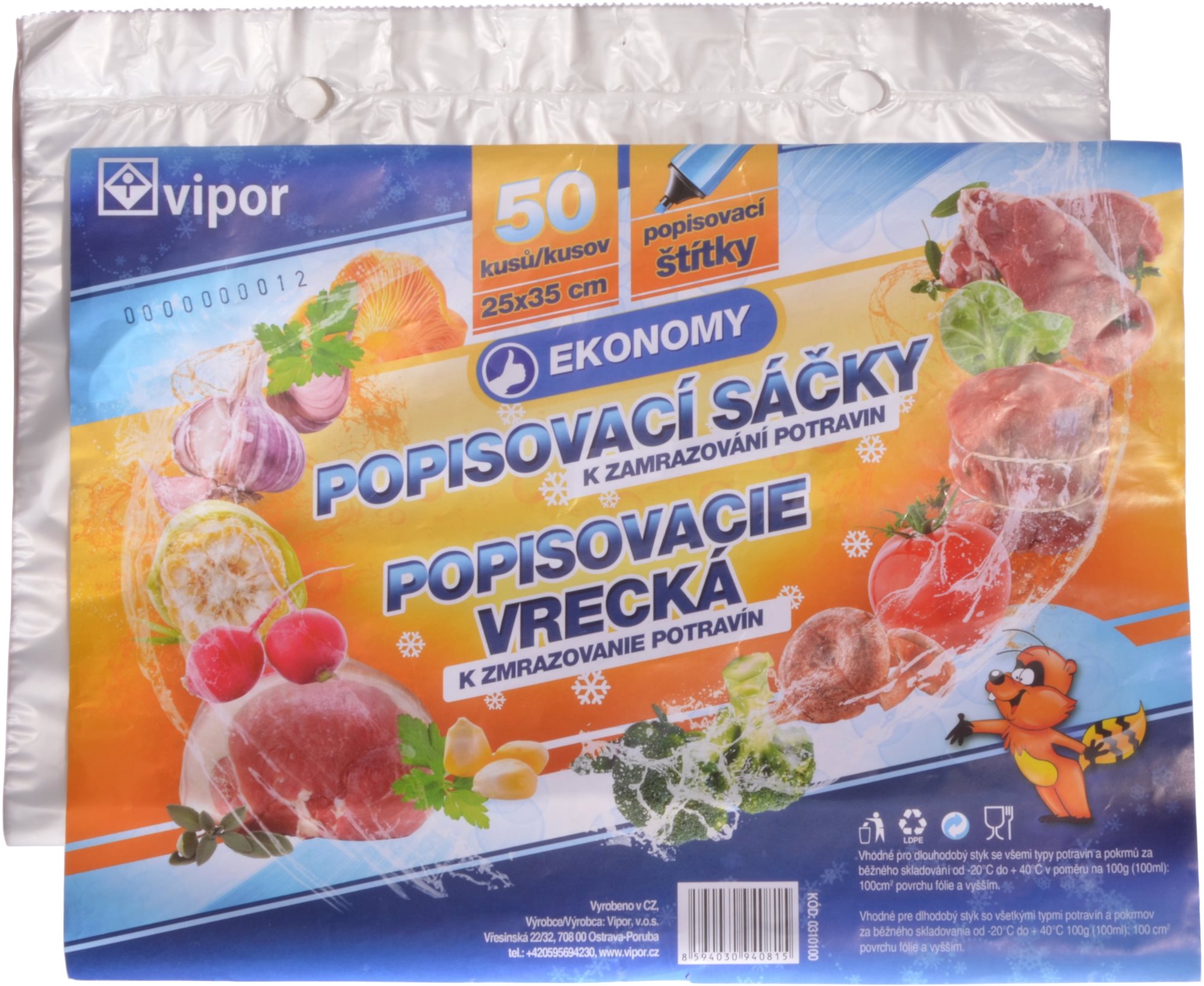 VIPOR HDPE zamrazovací sáčky, 25× 35cm, 50 ks - Sáček | Alza.cz