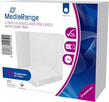 MEDIARANGE 2 CD 10.4 mm čirý - 5ks/bal - Obal na CD/DVD | Alza.cz