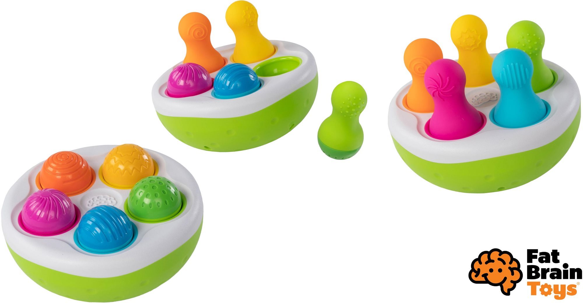Fat Brain rolly-polly s kuželkami a míčky SpinnyPins - Motorická hračka ...