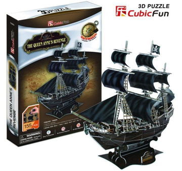 Cubicfun 3D Puzzle Pirate Ship Queen Anne's Revenge 155 pieces - 3D ...