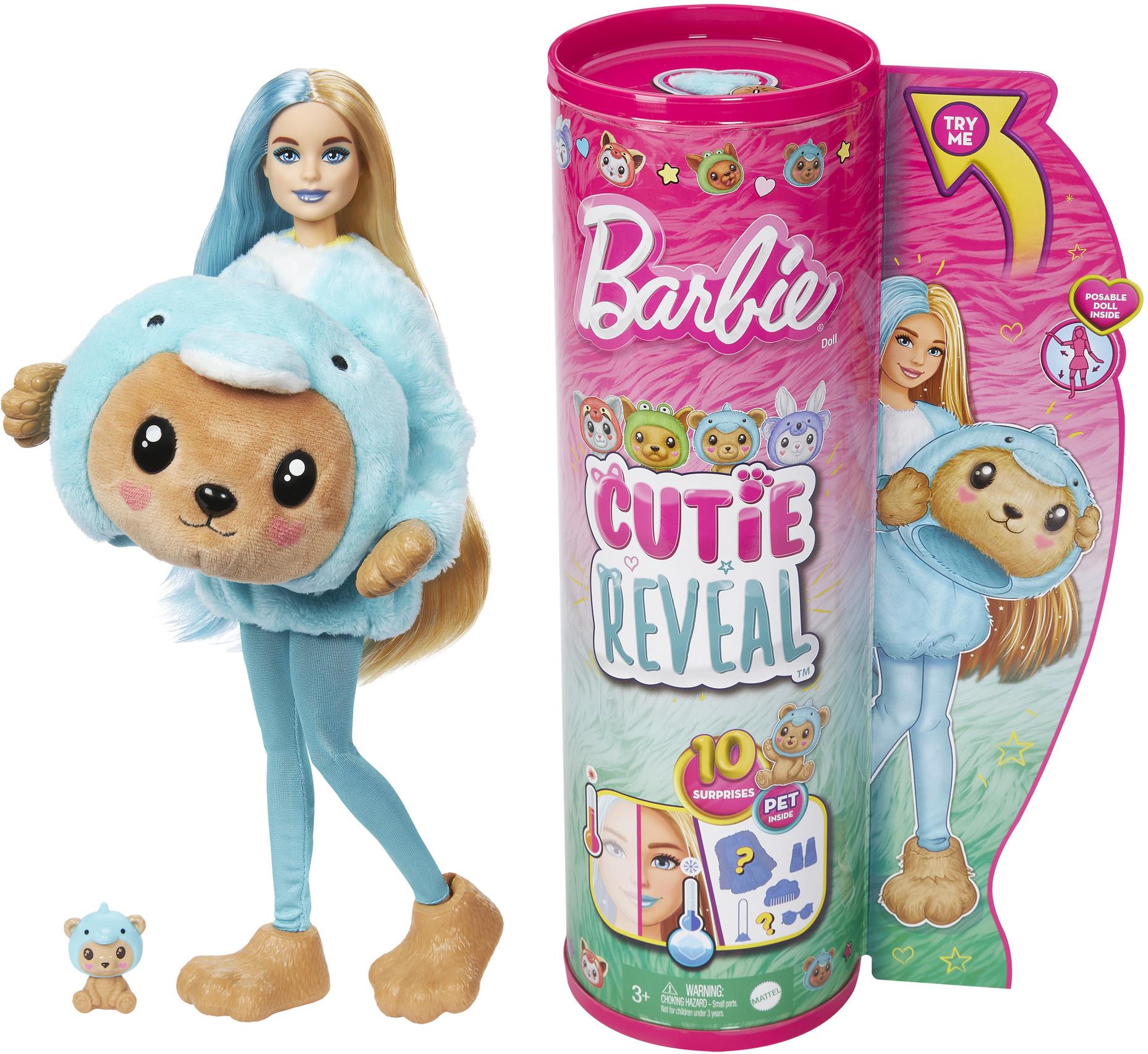 Barbie Cutie Reveal Barbie v kostýmu - Medvídek v modrém kostýmu ...