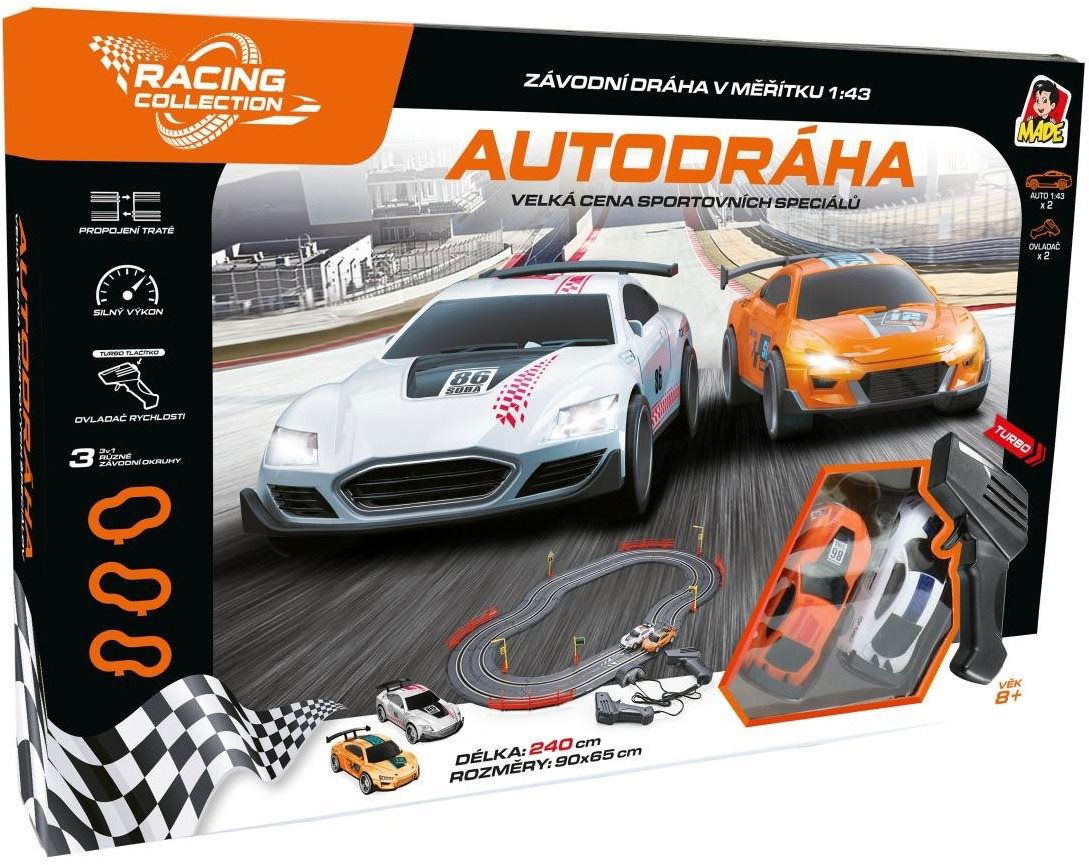 MaDe Autodráha 240 cm, USB, rozměr 90 × 65 cm - Autodráha | Alza.cz