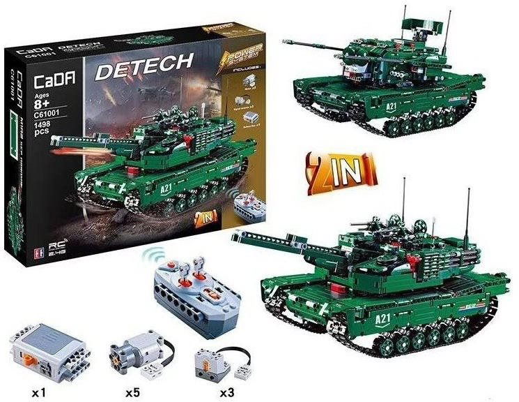 S-Idee CaDA Detech M1A2 Abrams 2v1 RC 1498 dílů - RC tank | Alza.cz