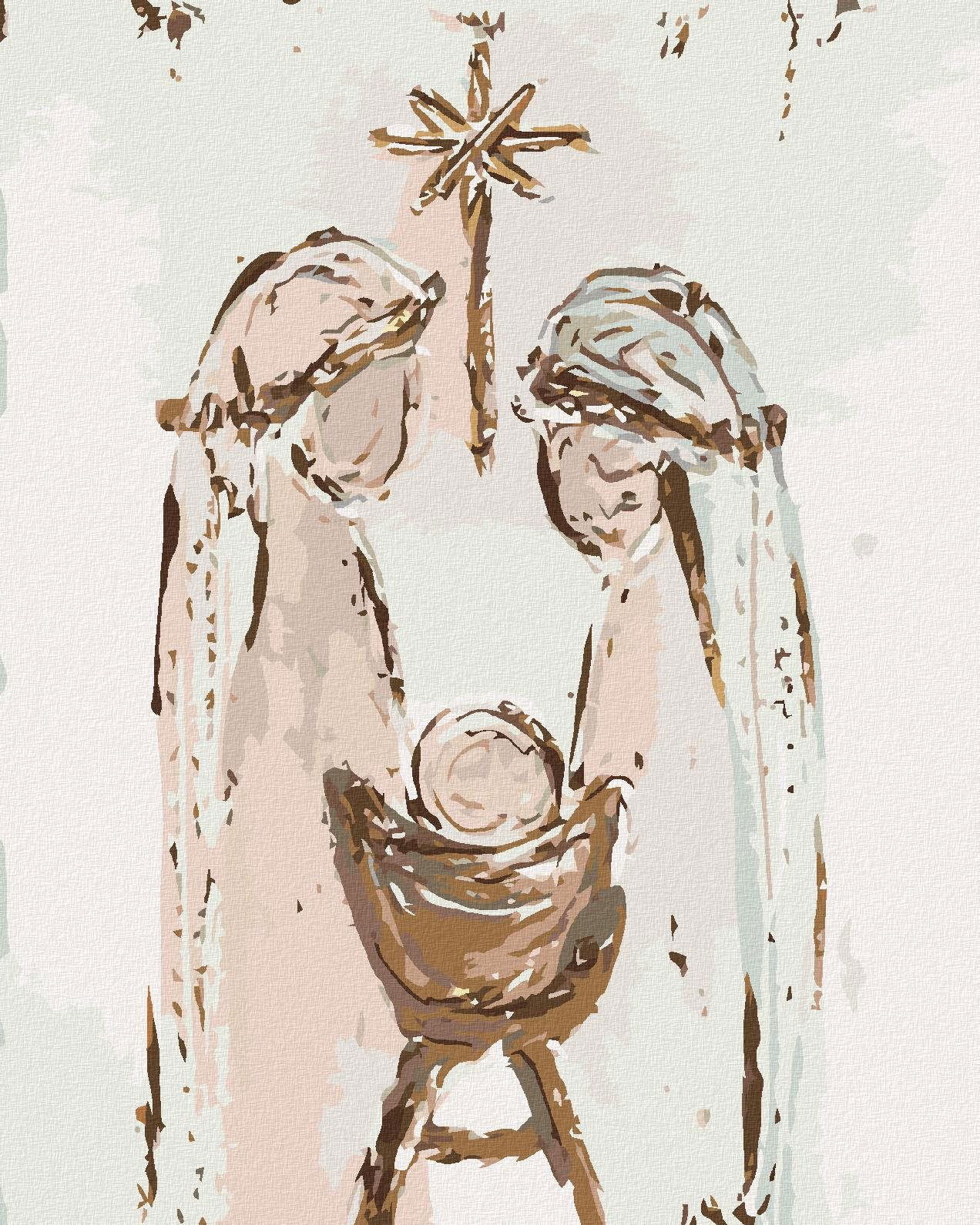 Betlém Marie, Josef a Ježíšek III (Haley Bush), 40×50 cm, vypnuté ...