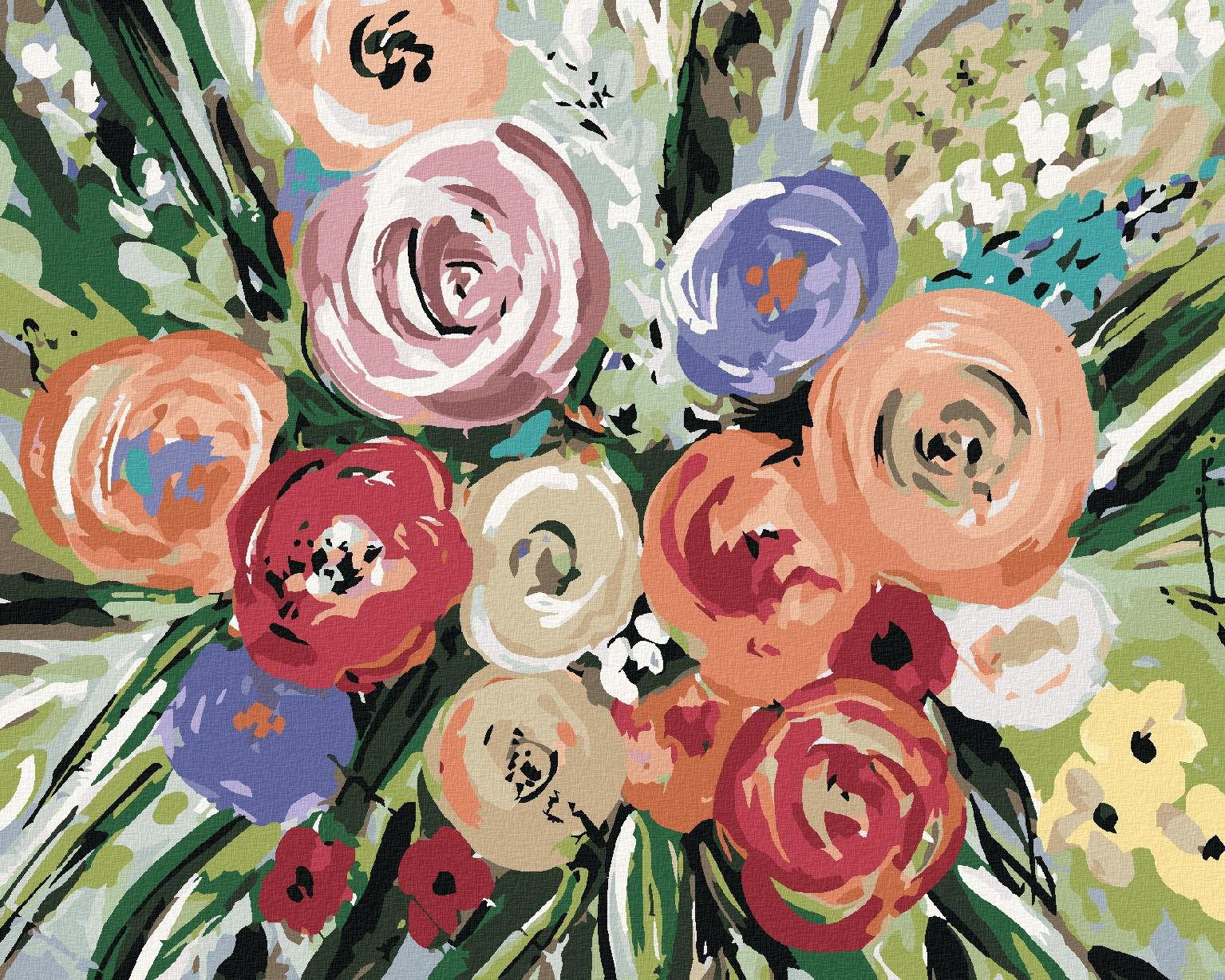 Kytice růží (Haley Bush), 40×50 cm, vypnuté plátno na rám - Malování ...