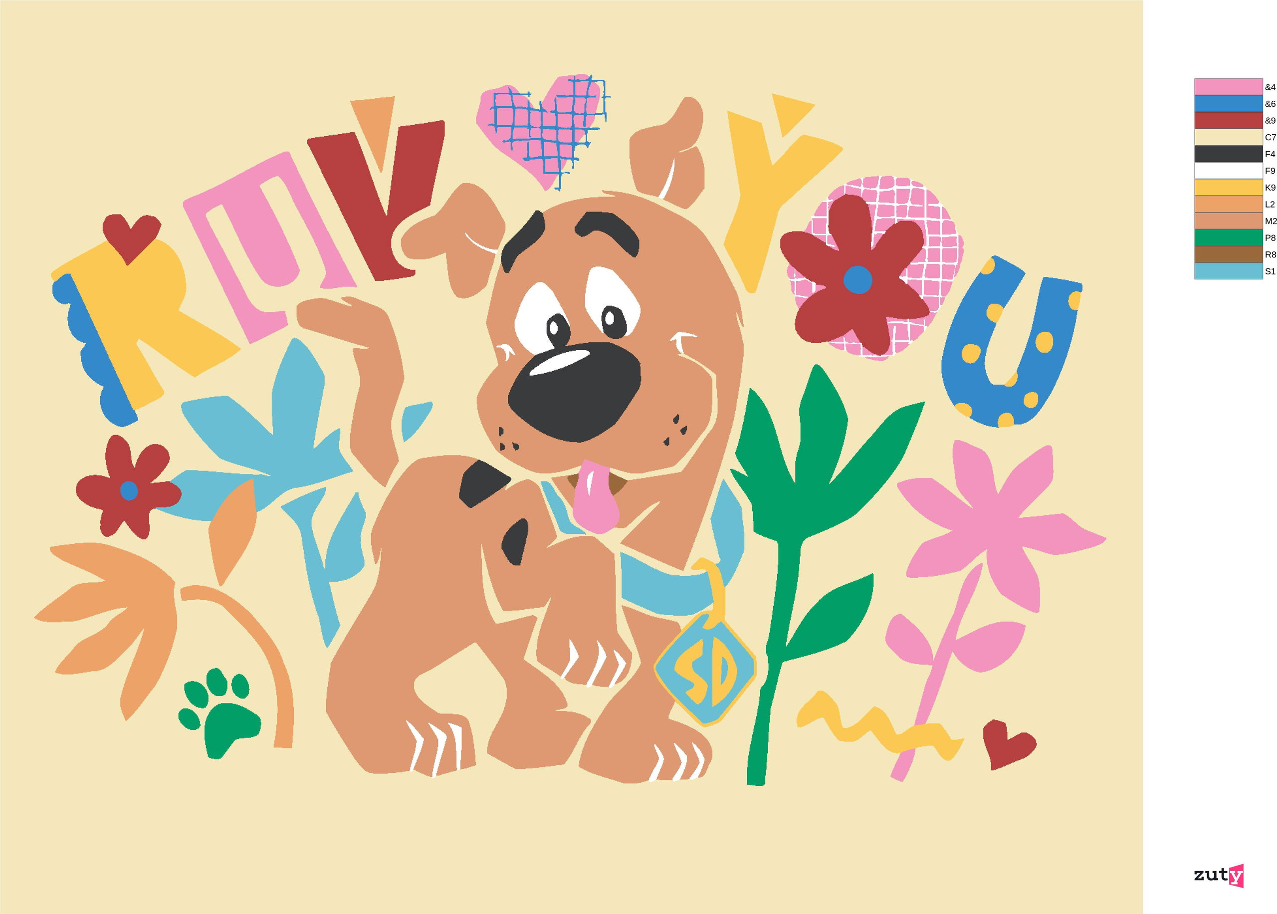 Scooby Doo Flowers Dog