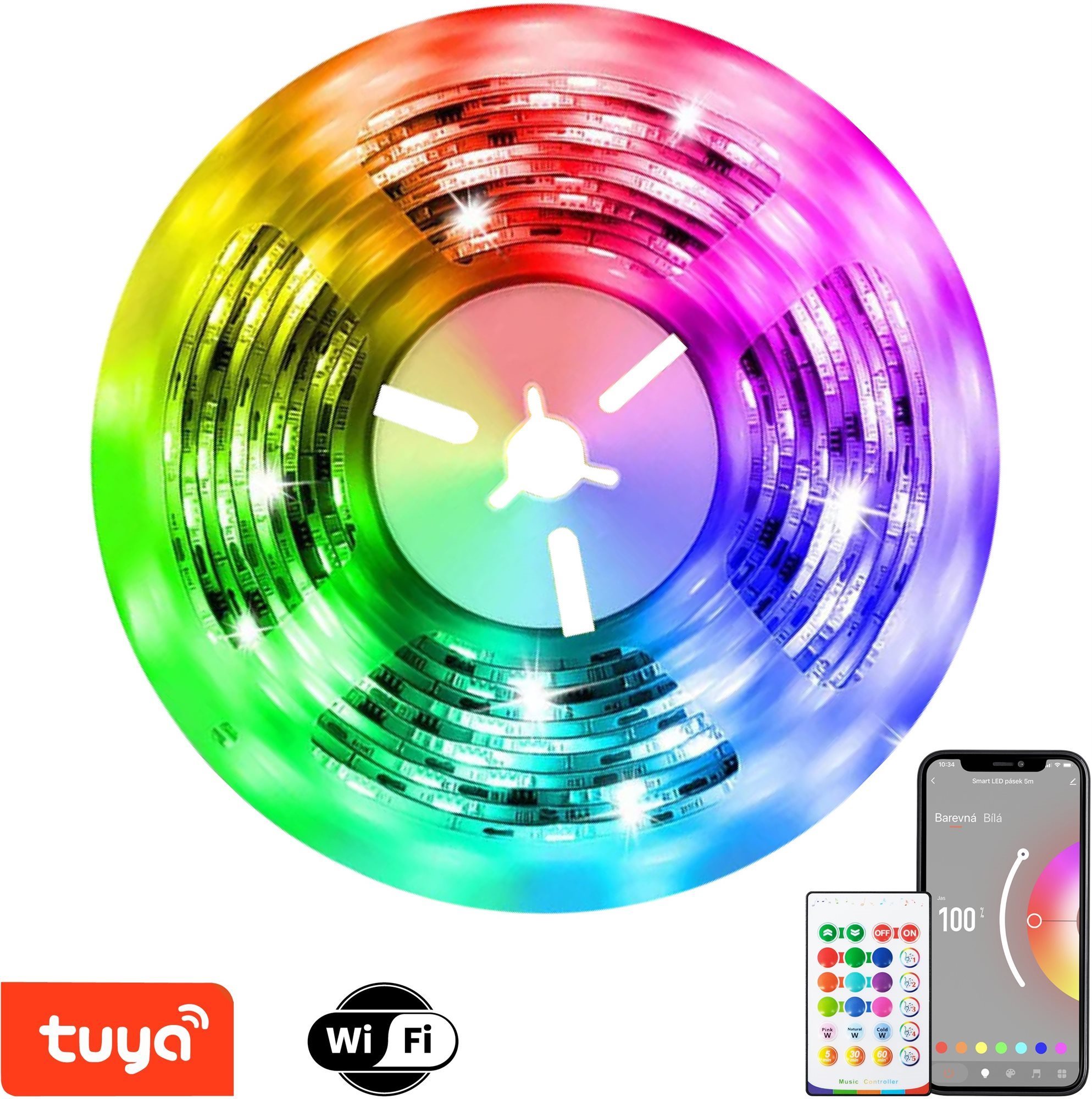 IMMAX NEO LITE Smart pásek LED 5m, RGB, CCT, barevný, stmívatelný, wifi ...