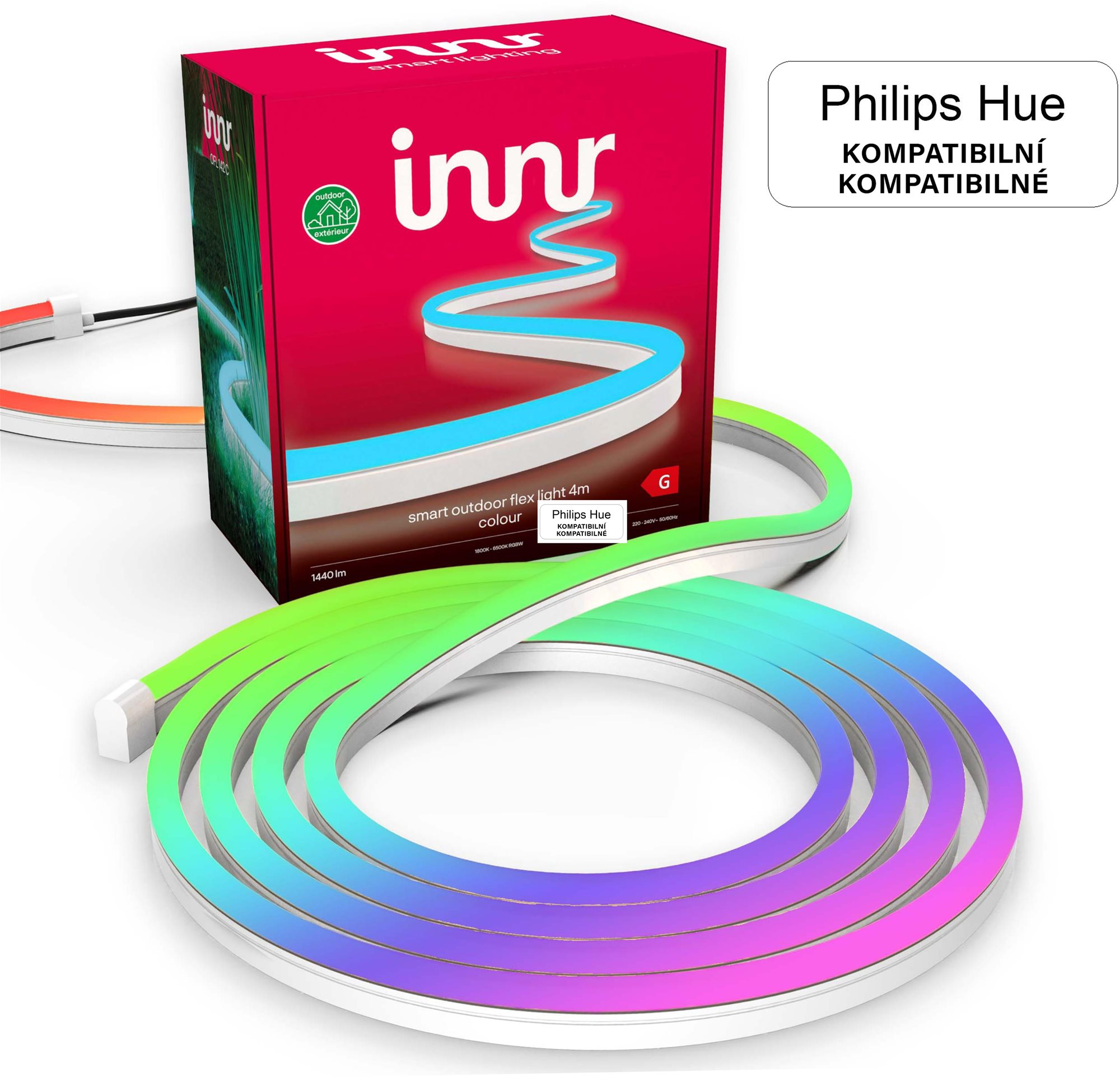 Innr Chytrý venkovní LED pásek Flex Colour 4m, kompatibilní s Philips ...