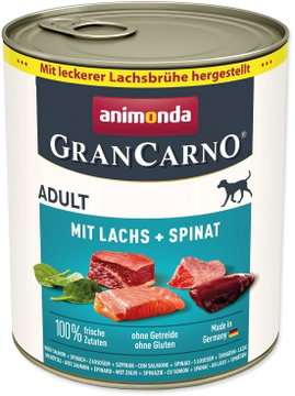 Animonda Gran Carno Adult s lososom a špenátom 800 g - Konzerva pre ...