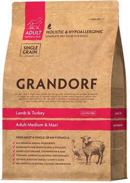 Grandorf Granuly pre psov Adult Medium & Maxi – Jahňacie a morčacie 10 ...