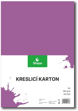 STEPA rajzlap, A4, 50 lap, 180 g/m2, lila - Színes papír | Alza.hu