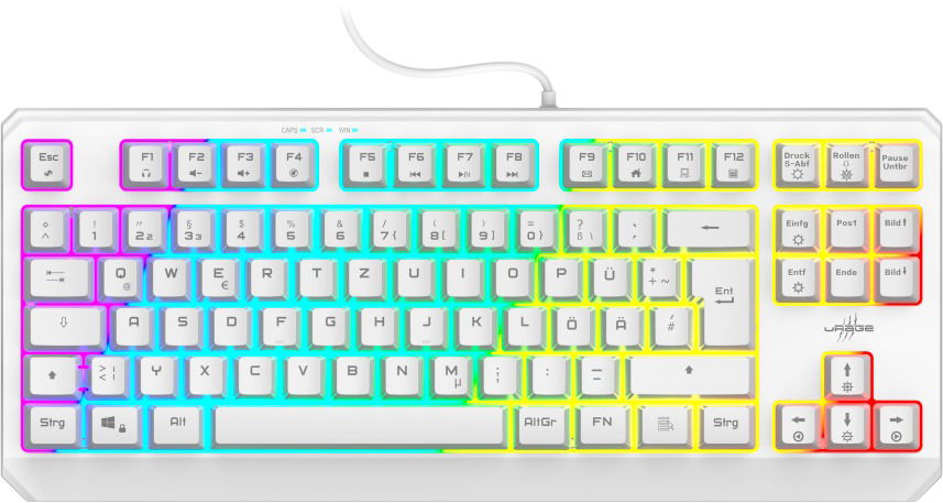 HAMA Gaming Urage Exodus 220 TKL keyboard, RGB, white olcsón | Outlet ...