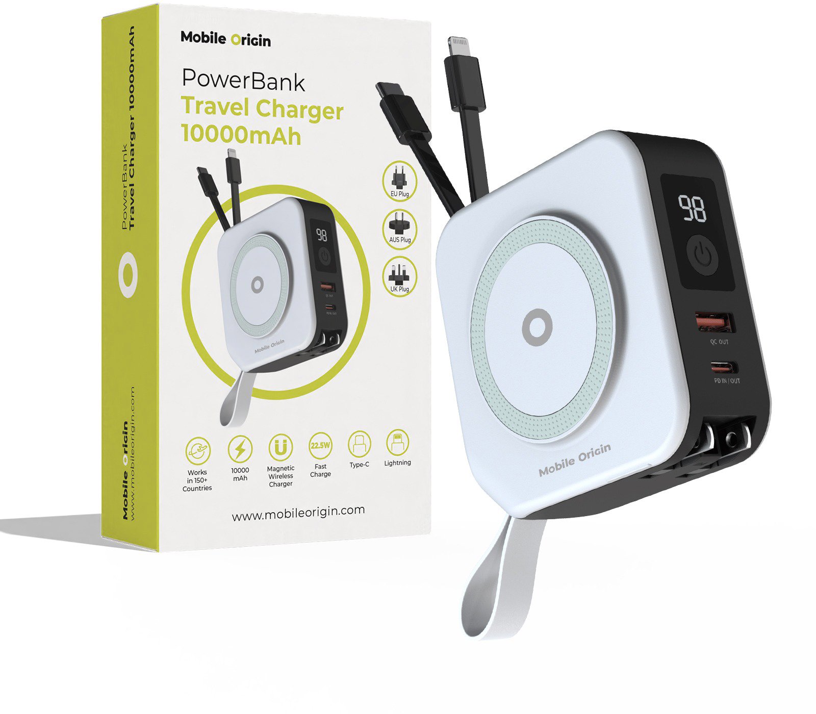 Mobile Origin Powerbank 10 000mAh and Travel Charger Lightning and USB ...