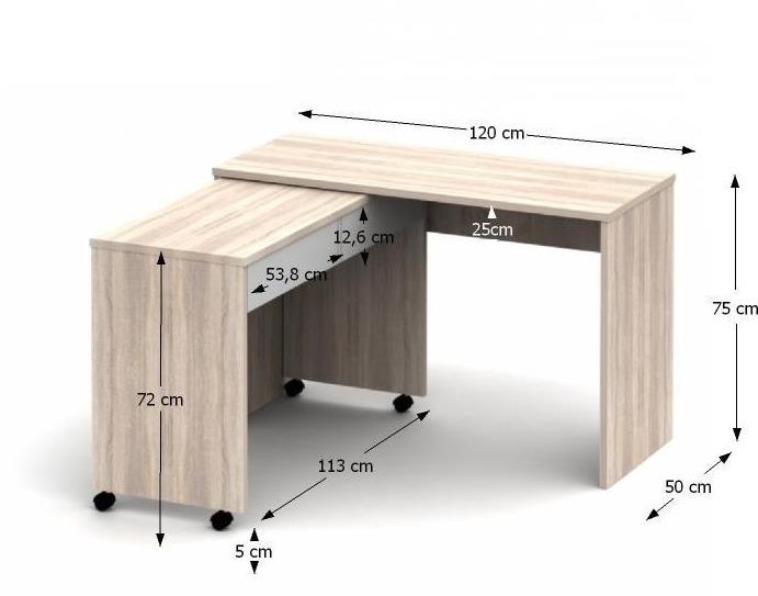 Cheapest furniture GEMMIFERA folding desk sonoma oak white Desk Alza.cz