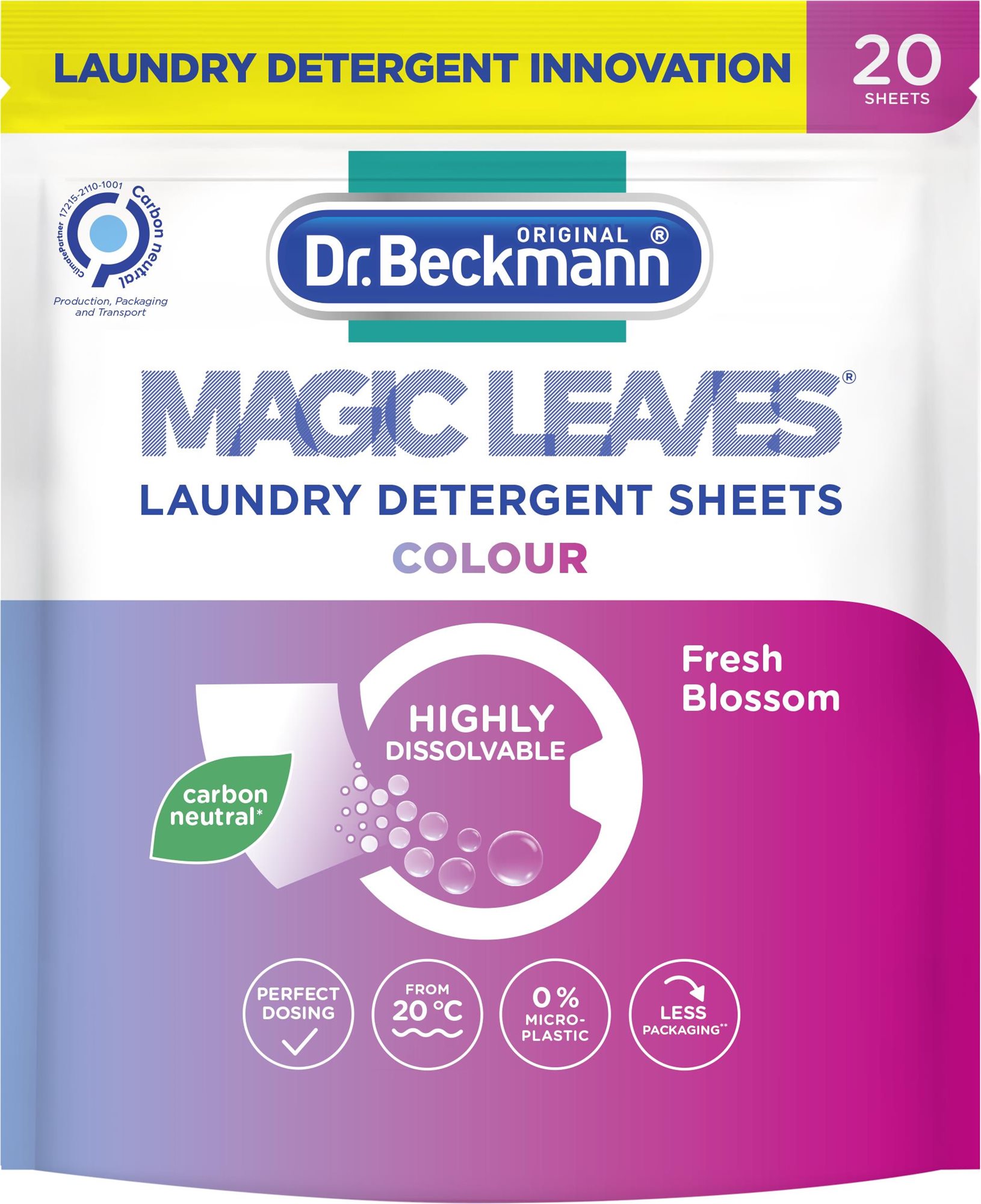 DR. BECKMANN Magic Leaves Color ubrousky na praní 20 ks - Prací papírky ...