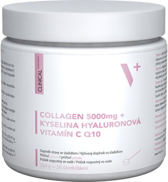 Clinical Collagen 5000 mg + Kyselina Hyaluronová + Vitamín C & Q10, 264 ...