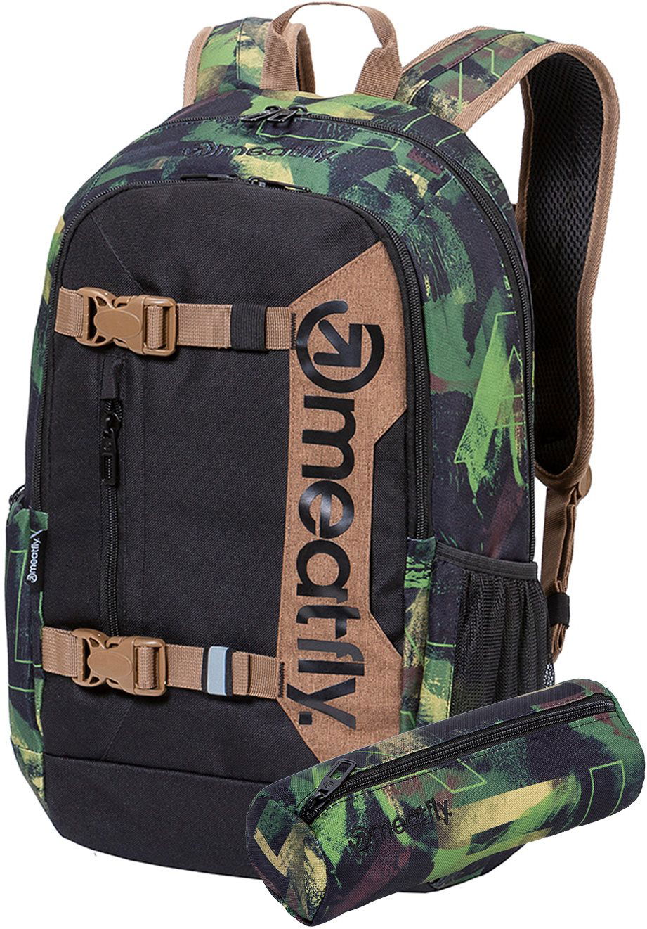 Meatfly Basejumper 6 Backpack, Substance Camo, Black - Městský batoh ...