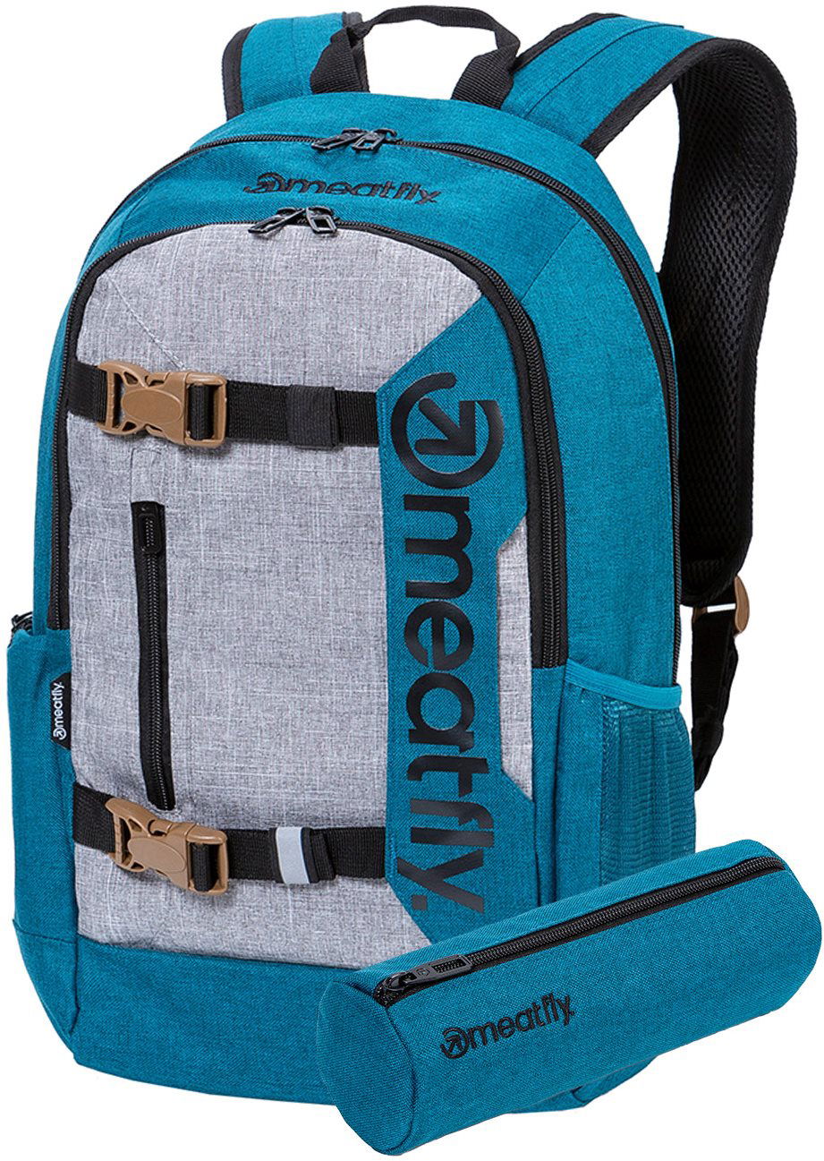 Meatfly Basejumper 6 Backpack, Heather Petrol, Heather Grey - Městský ...