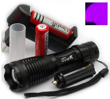 Nabíjecí baterka UltraFire UV hliníková svítilna ZOOM s čočkou ...