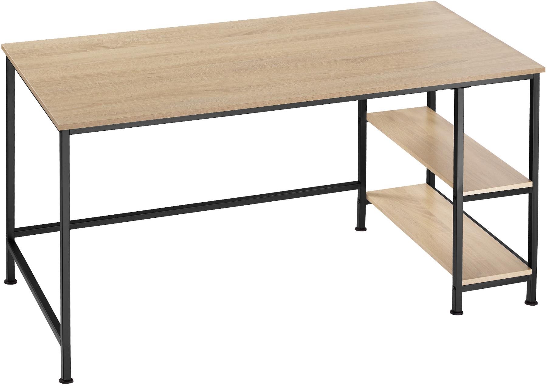 Tectake Počítačový stůl Canton 120×60×75,5cm, Industrial světlé dřevo ...
