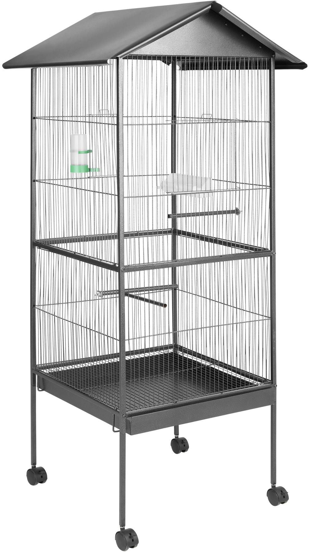 Tectake Voliéra 162cm vysoká se stříškou, antracit - Voliéra | Alza.cz