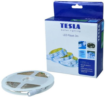 Tesla LED pásek, 60LED/ m, délka 3 m + 1,5 m, 8 mm, 6500 K, SMD2835 ...