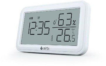 Airbi INDOOR – Izbový teplomer a vlhkomer s hodinami – biely ...