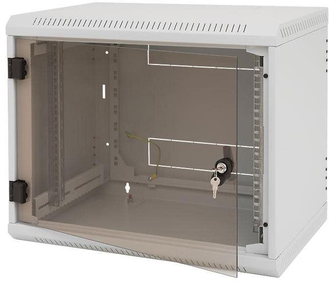 Triton RBA-18-AS6 - 19“ nástěnný jednodílný rozvaděč 18U hl.600mm, šedý ...