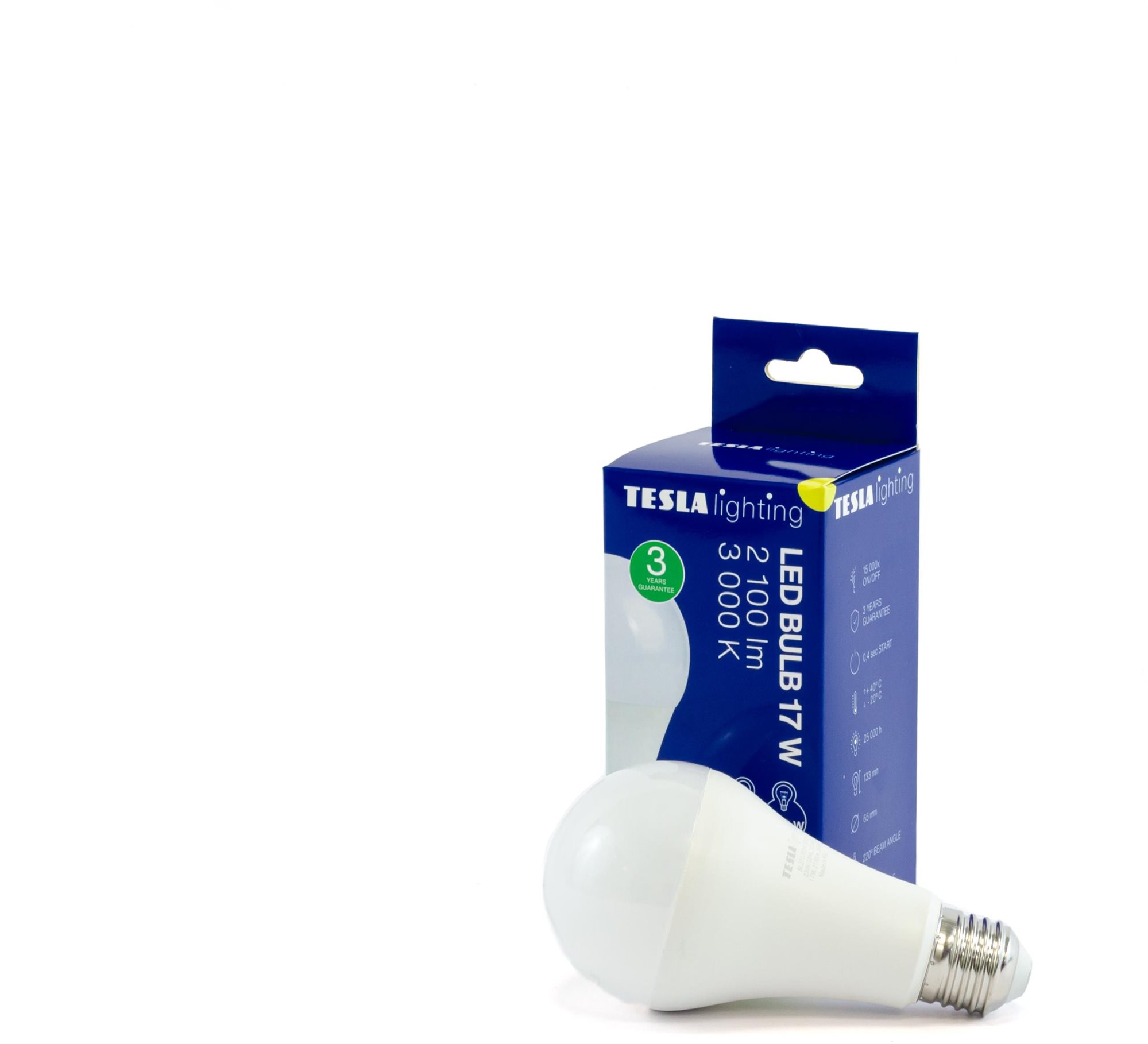 Tesla - LED žárovka BULB E27, 17W, 230V, 2100lm, 25 000h, 3000K teplá ...