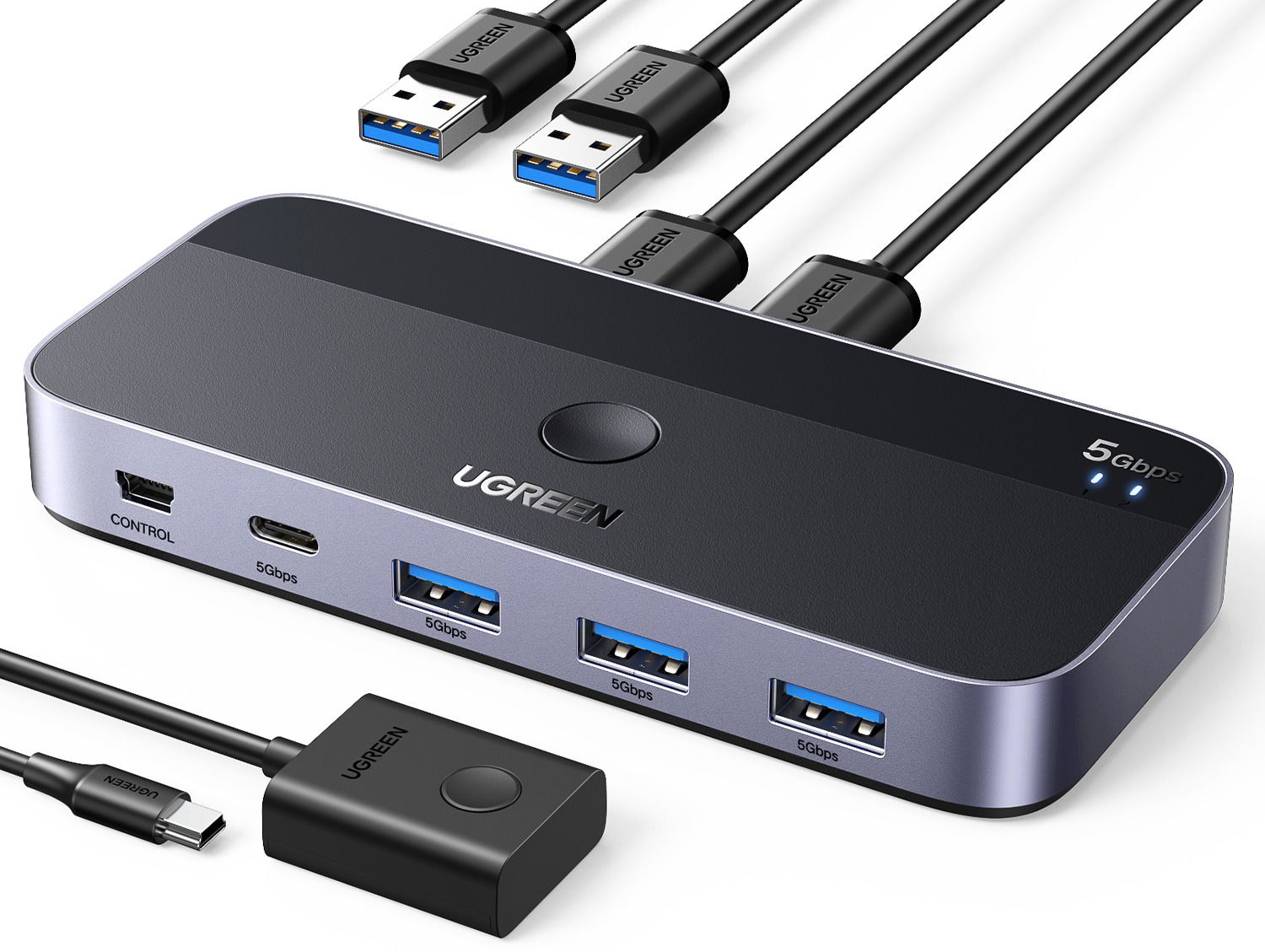 UGREEN USB 3.0 Sharing Switch 2-in-4 Out - Replikátor portov | Alza.sk