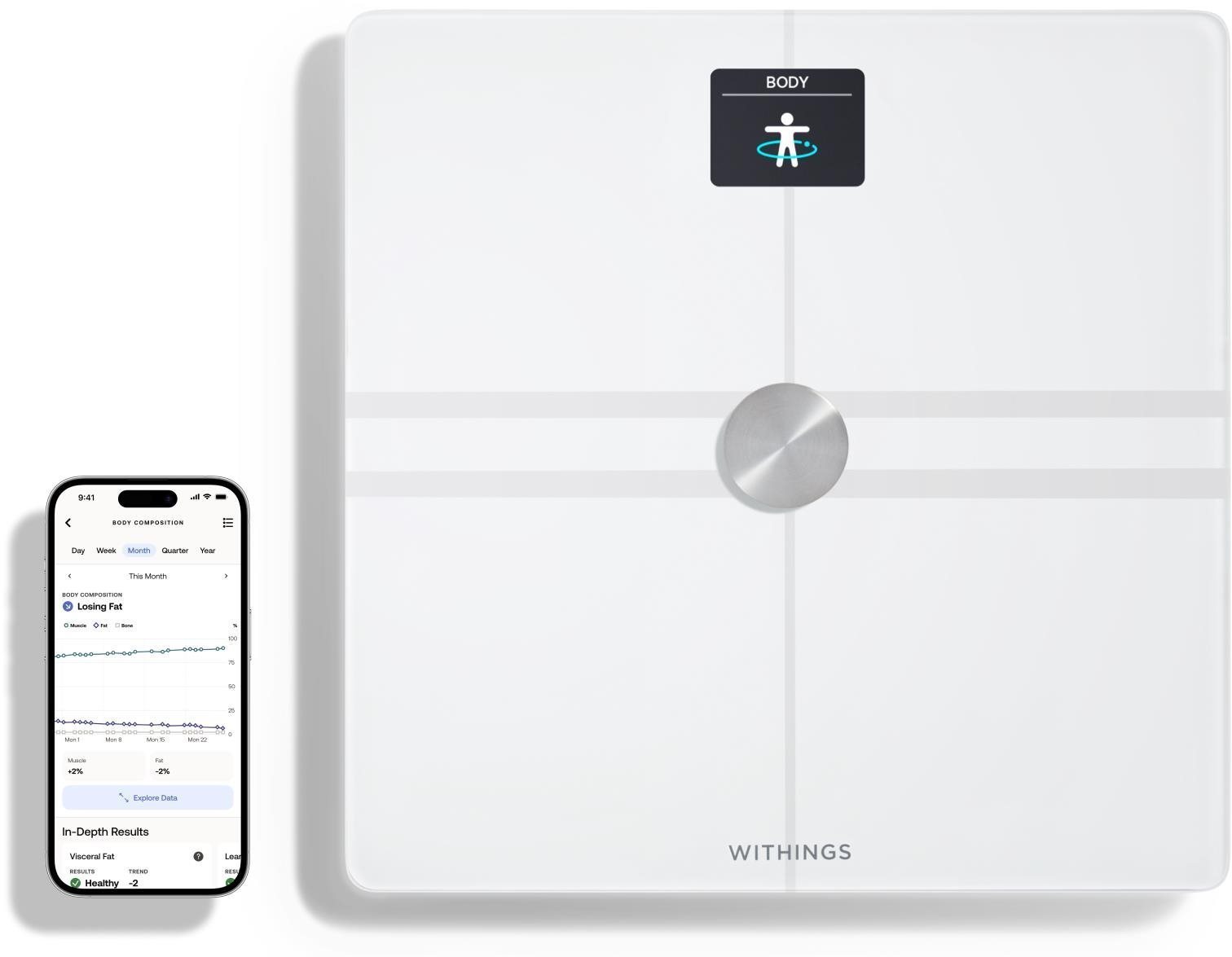 Withings Body Comp Complete Body Analysis Wi-Fi Scale - White - Osobní ...