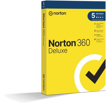 Internet Security Norton 360 Deluxe 50GB, VPN, 1 uživatel, 5 zařízení ...