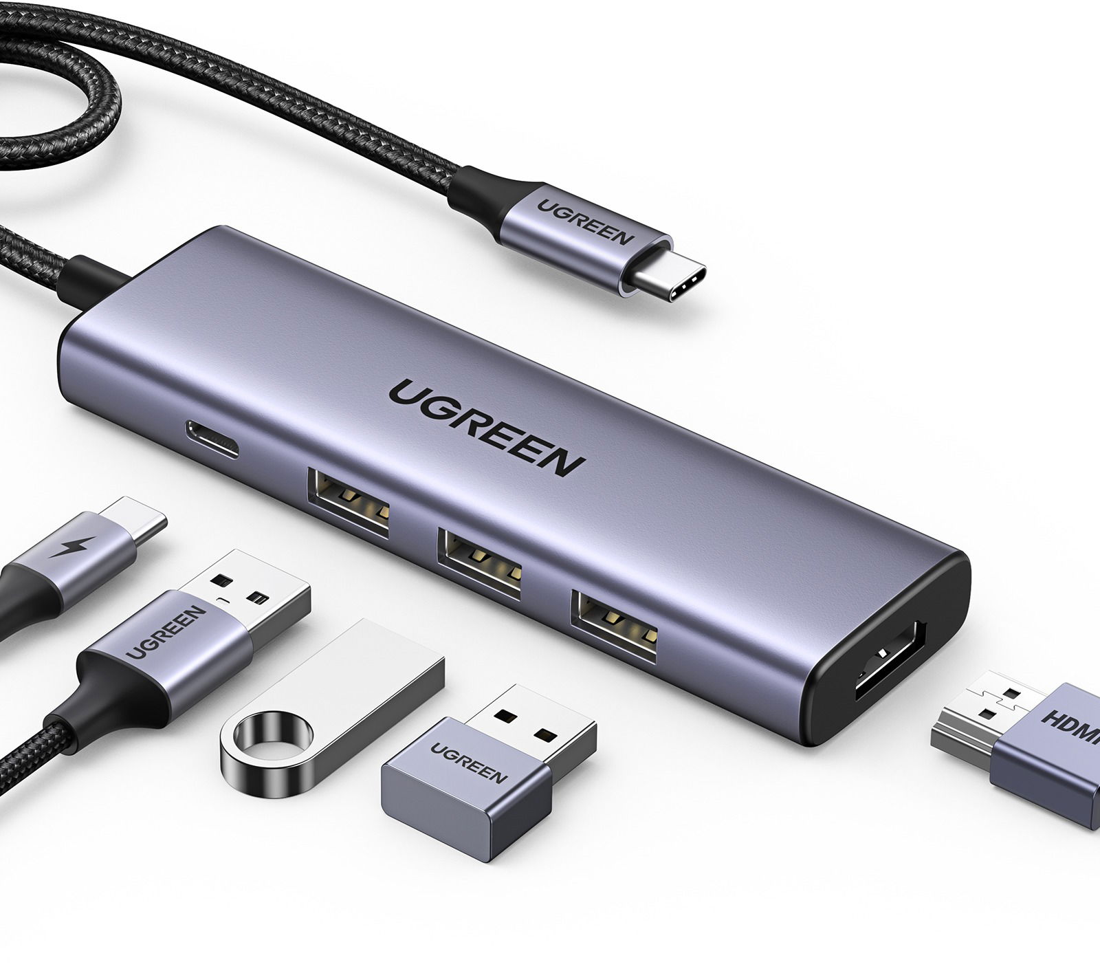 UGREEN 5-in-1 USB-C to HDMI/3*USB 3.0/PD100W - Replikátor portů | Alza.cz